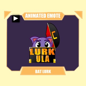 ANIMATED BAT Lurk Emote for Twitch Discord Youtube | Cute Halloween ...