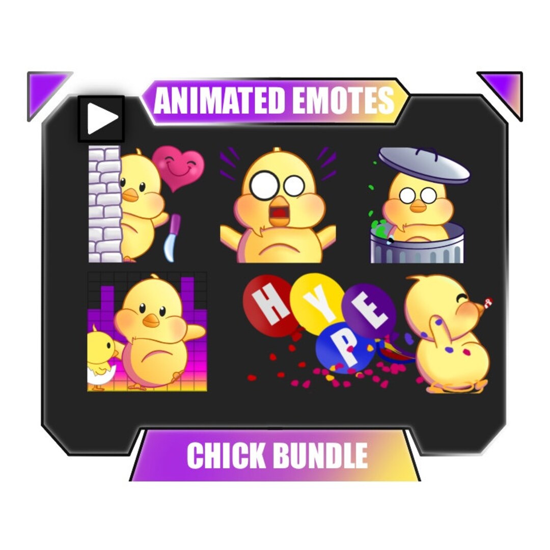 ANIMATED EMOTE BUNDLE Chick Duck Emotes for Twitch Discord - Etsy