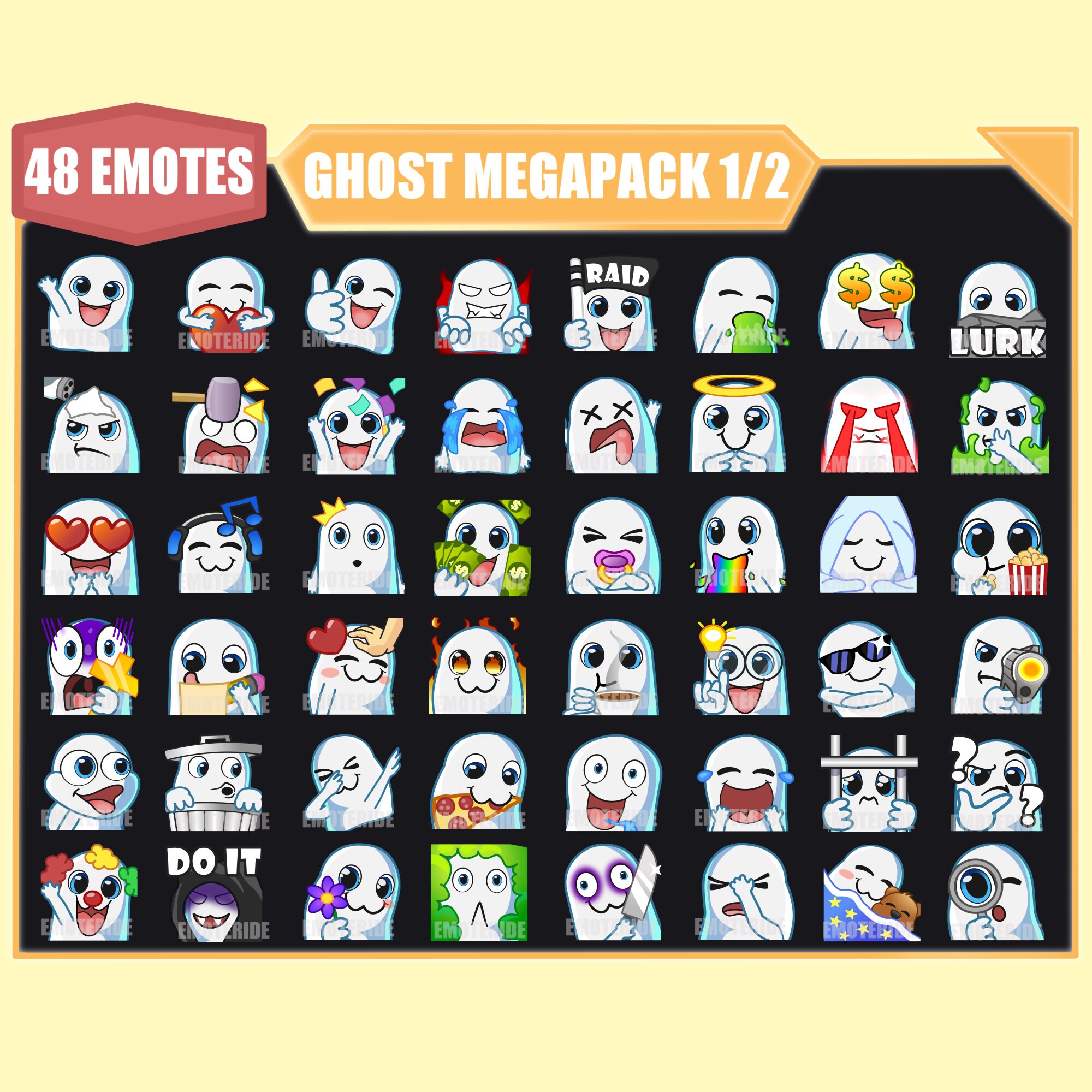 Ghost Emote Bundle for Twitch | Youtube Emotes | Discord Emotes ...