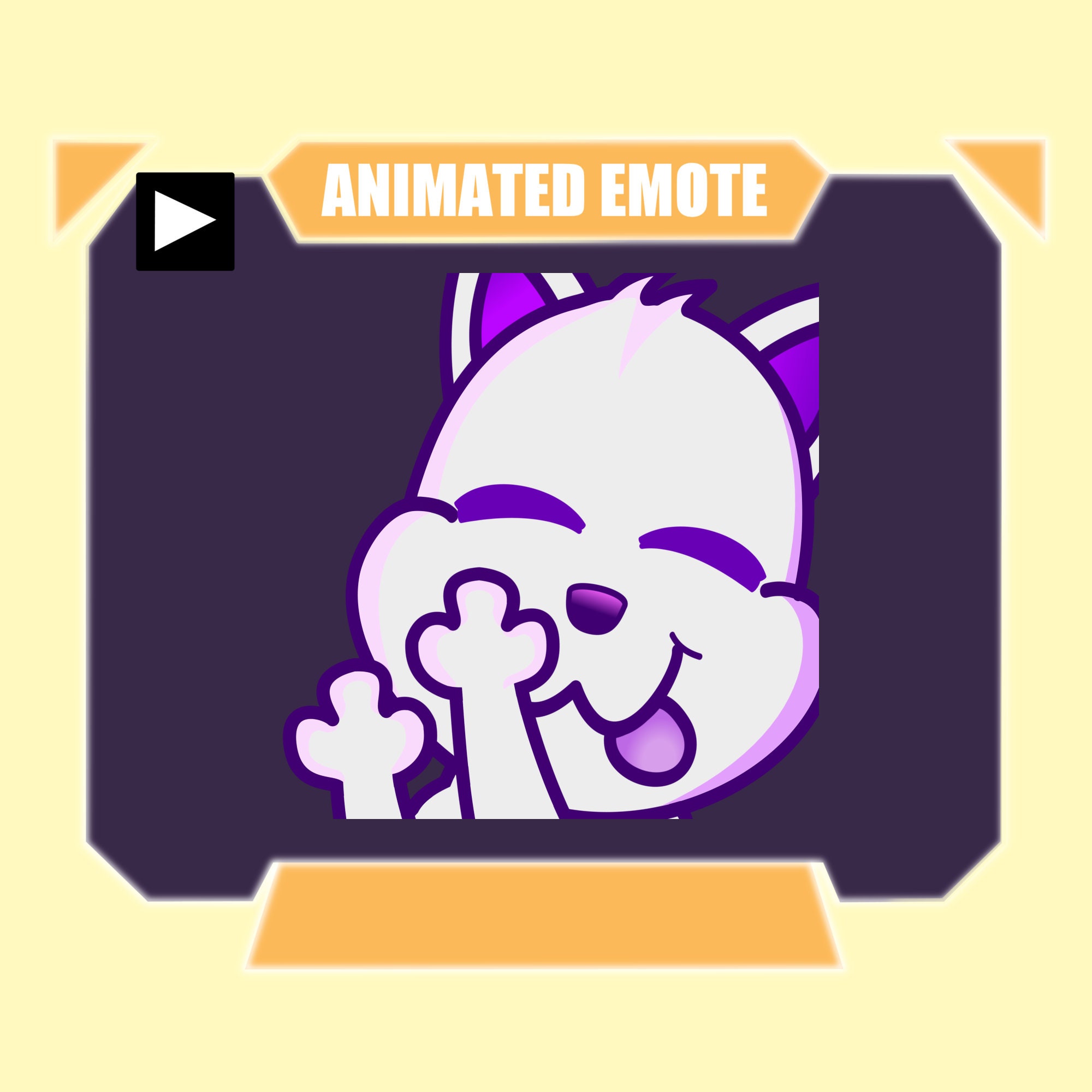 ANIMATED Ghost Cat Middle Finger Halloween Emote for Twitch Kick ...