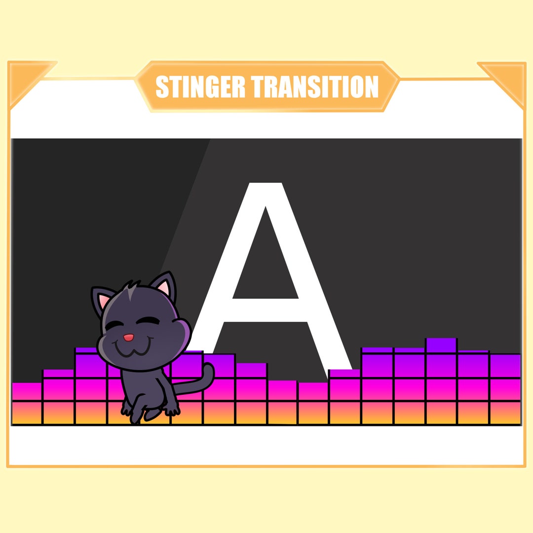 Twitch Scene Track Matte Stinger Transition | Cute Black Cat Moonwalk ...