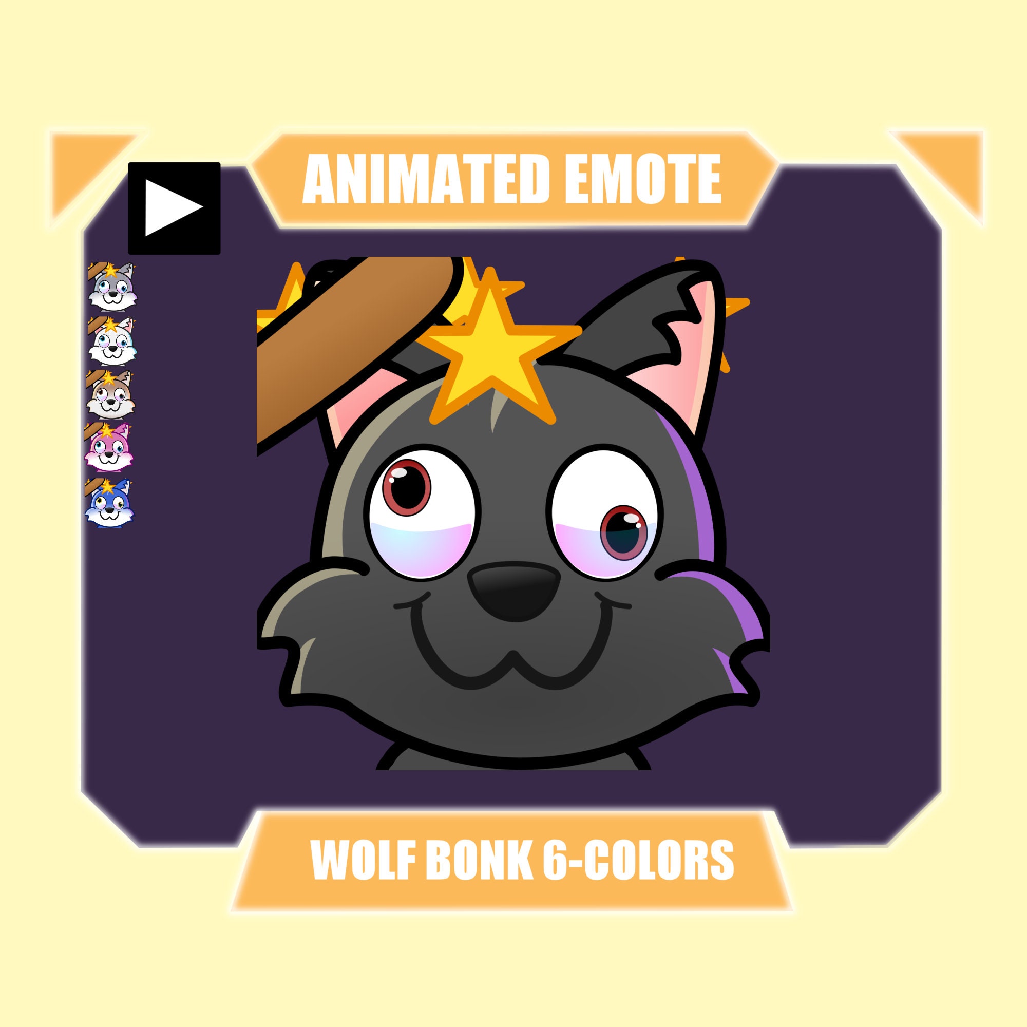 Emoticon de bonk de lobo ANIMADO para transmisión de youtube de ...