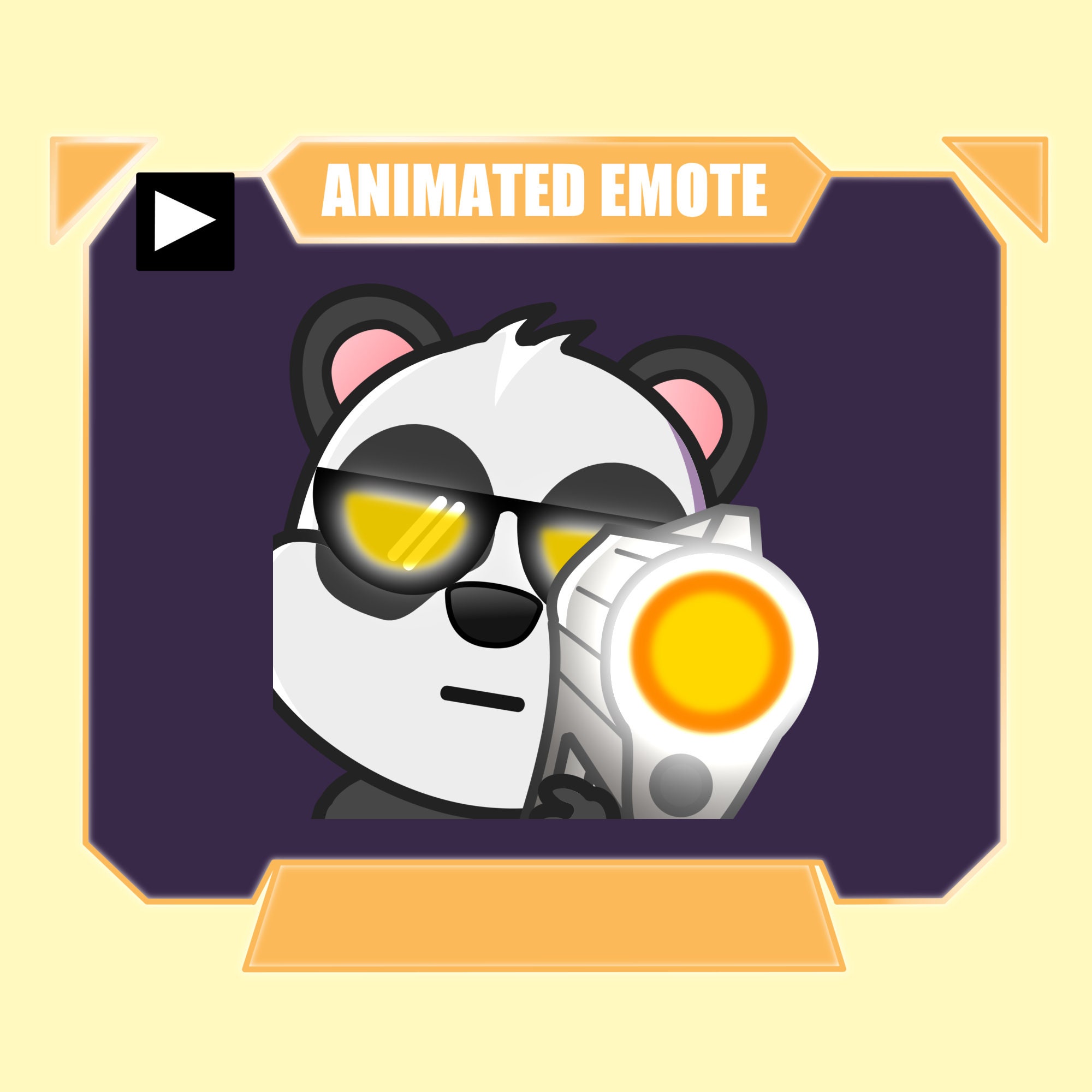 ANIMATED Cool Panda Shooting Gun Emote for Twitch Kick Discord Youtube ...