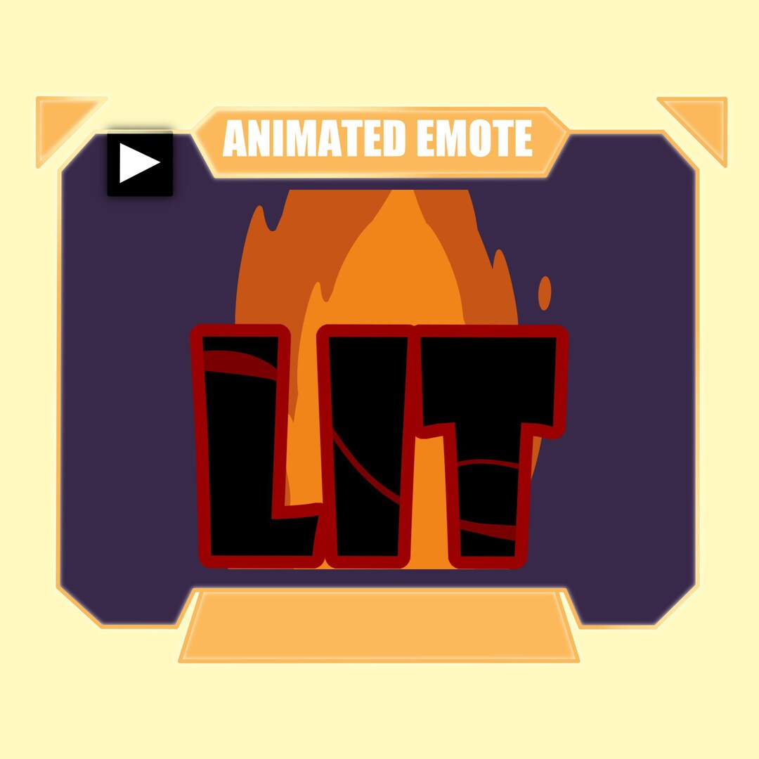 Animated and Static LIT Text Emote for Twitch Discord Youtube | Flaming ...