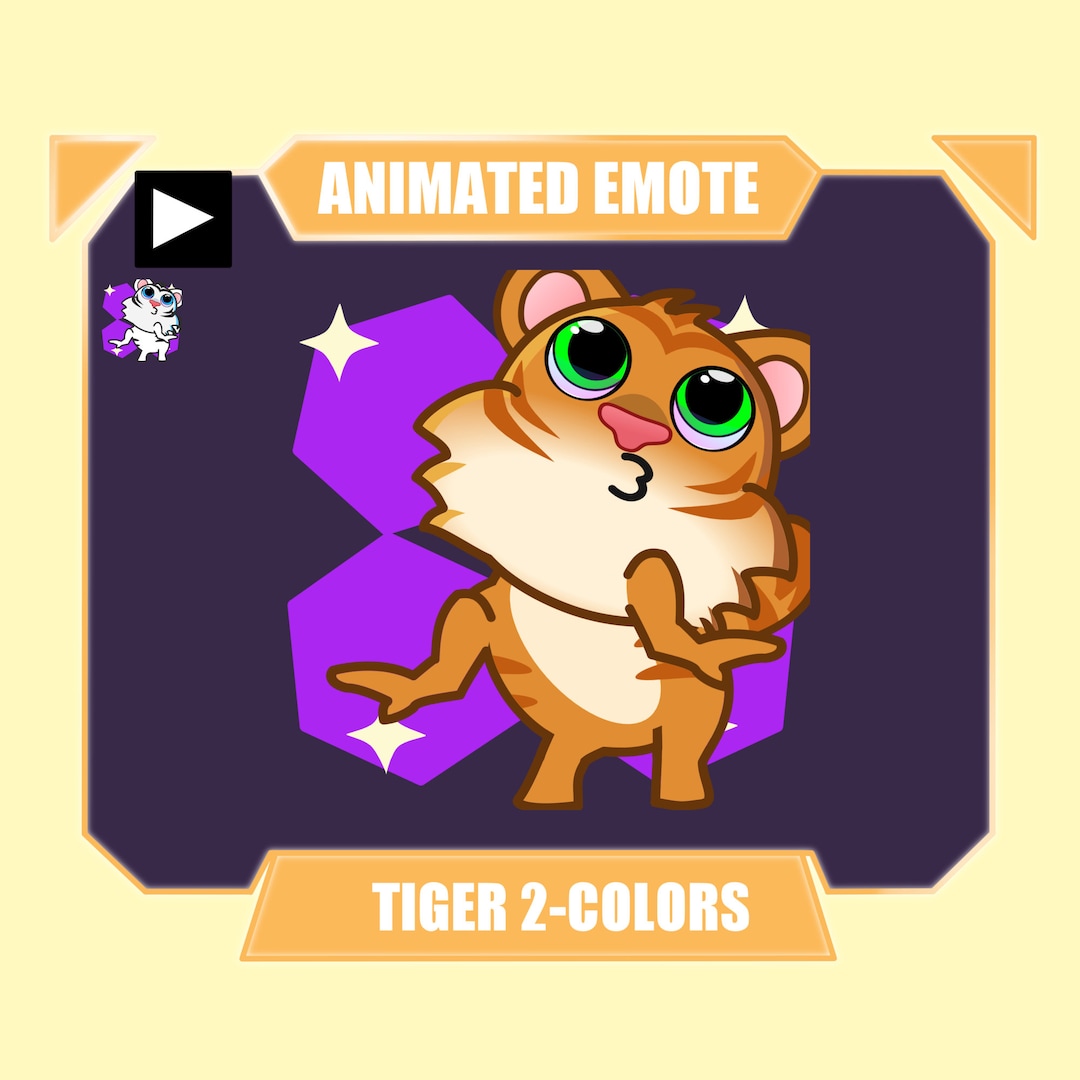 ANIMATED Tiger Disco Dance Emote for Twitch Kick Discord Youtube | Cute ...