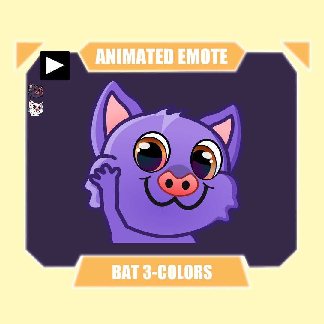 ANIMATED Bat Hi Hello Halloween Emote for Twitch Kick Discord Youtube ...