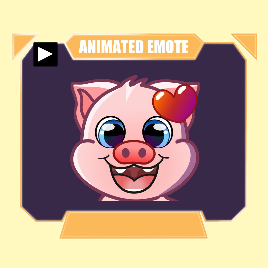 ANIMATED Pig Kiss Emote for Twitch Kick Discord Youtube Stream | Pink ...