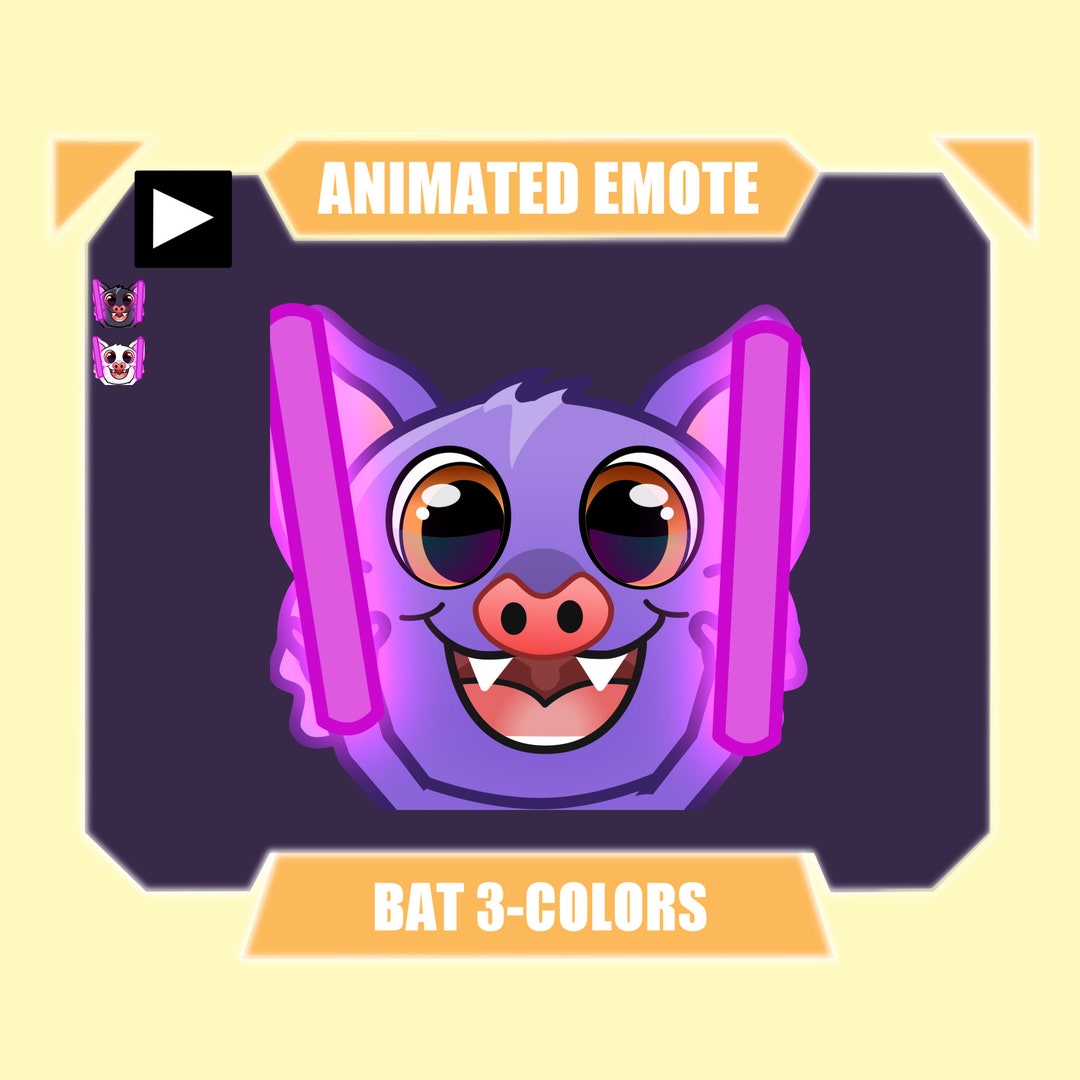 ANIMATED Bat Cool Rave Halloween Emote for Twitch Kick Discord Youtube ...