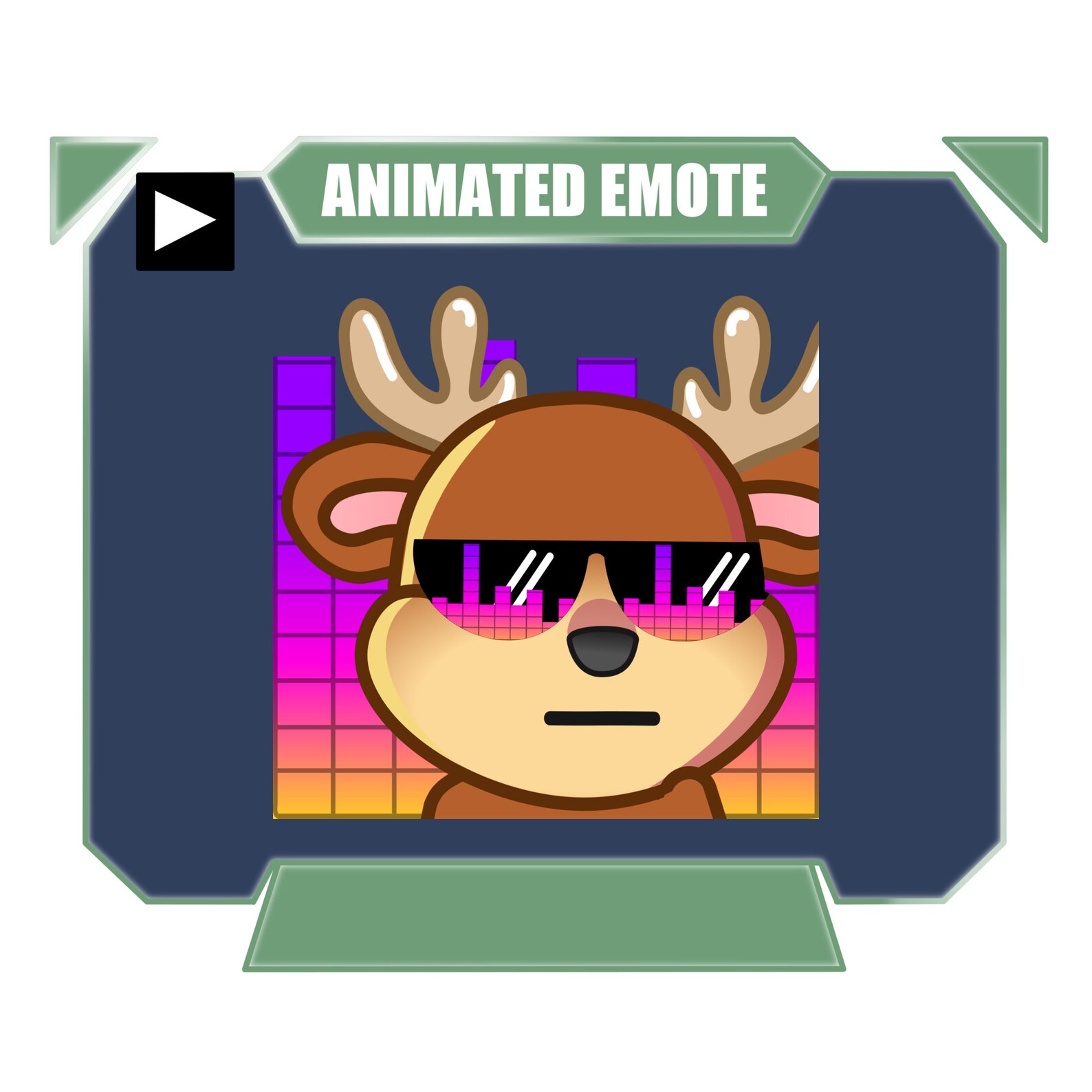 ANIMATED Cool Deer Jam Christmas Emote for Twitch Kick Discord Youtube ...