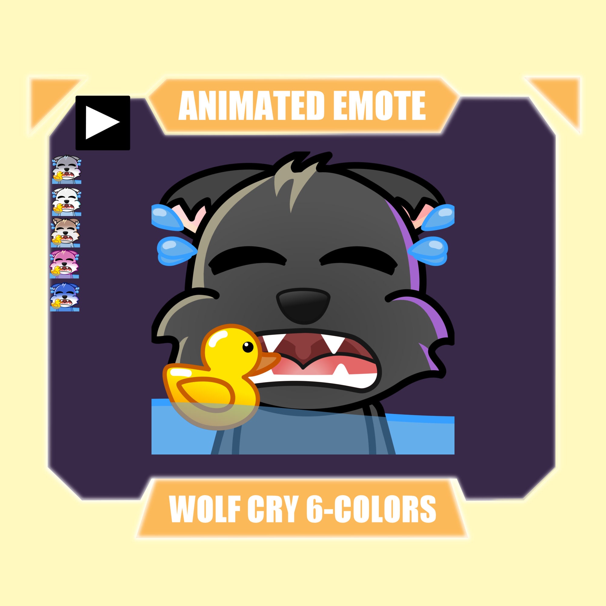 ANIMATED Wolf Crying Emote for Twitch Discord Youtube Streaming Cute ...