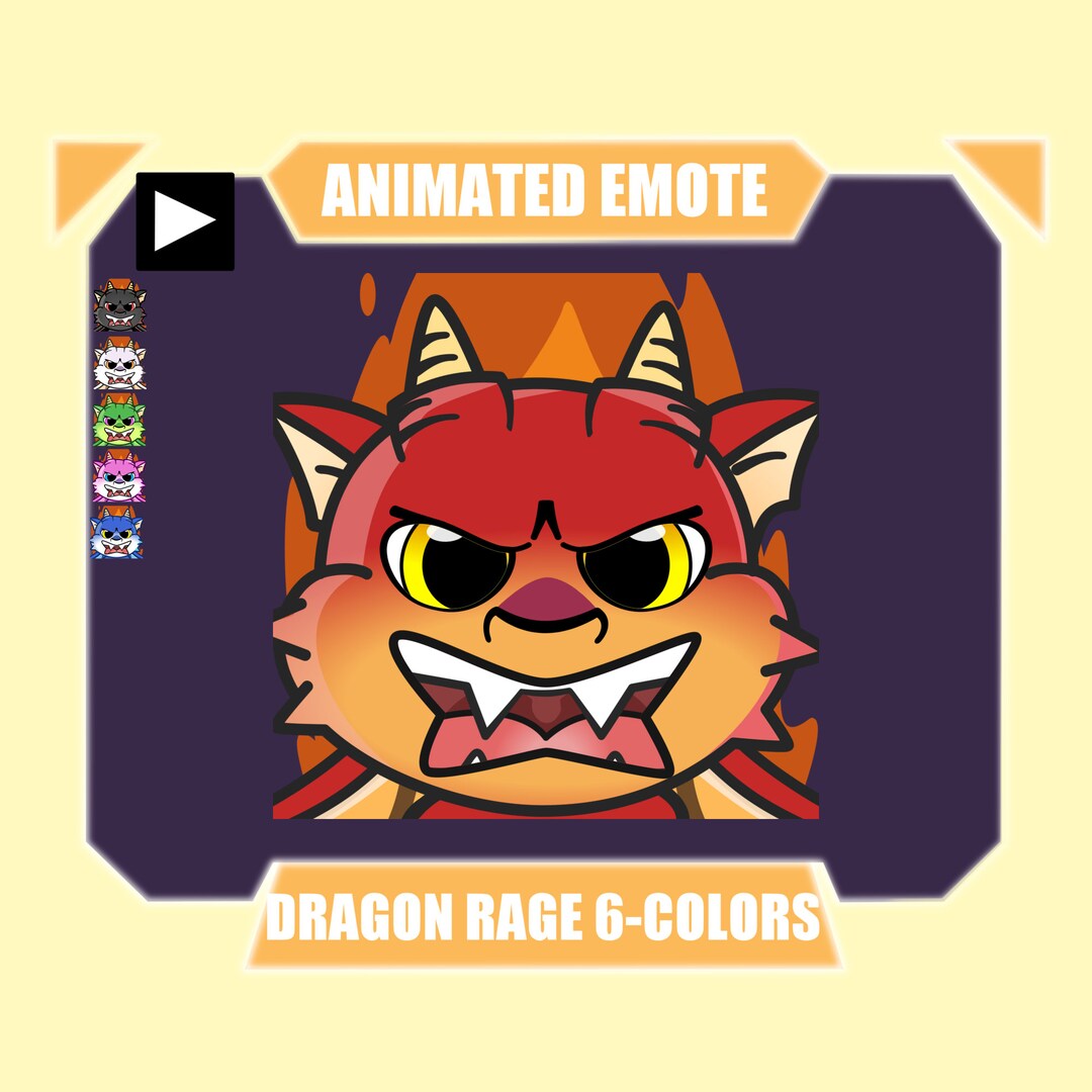 ANIMATED Dragon Rage Emote for Twitch Discord Youtube | Dragon Angry in ...