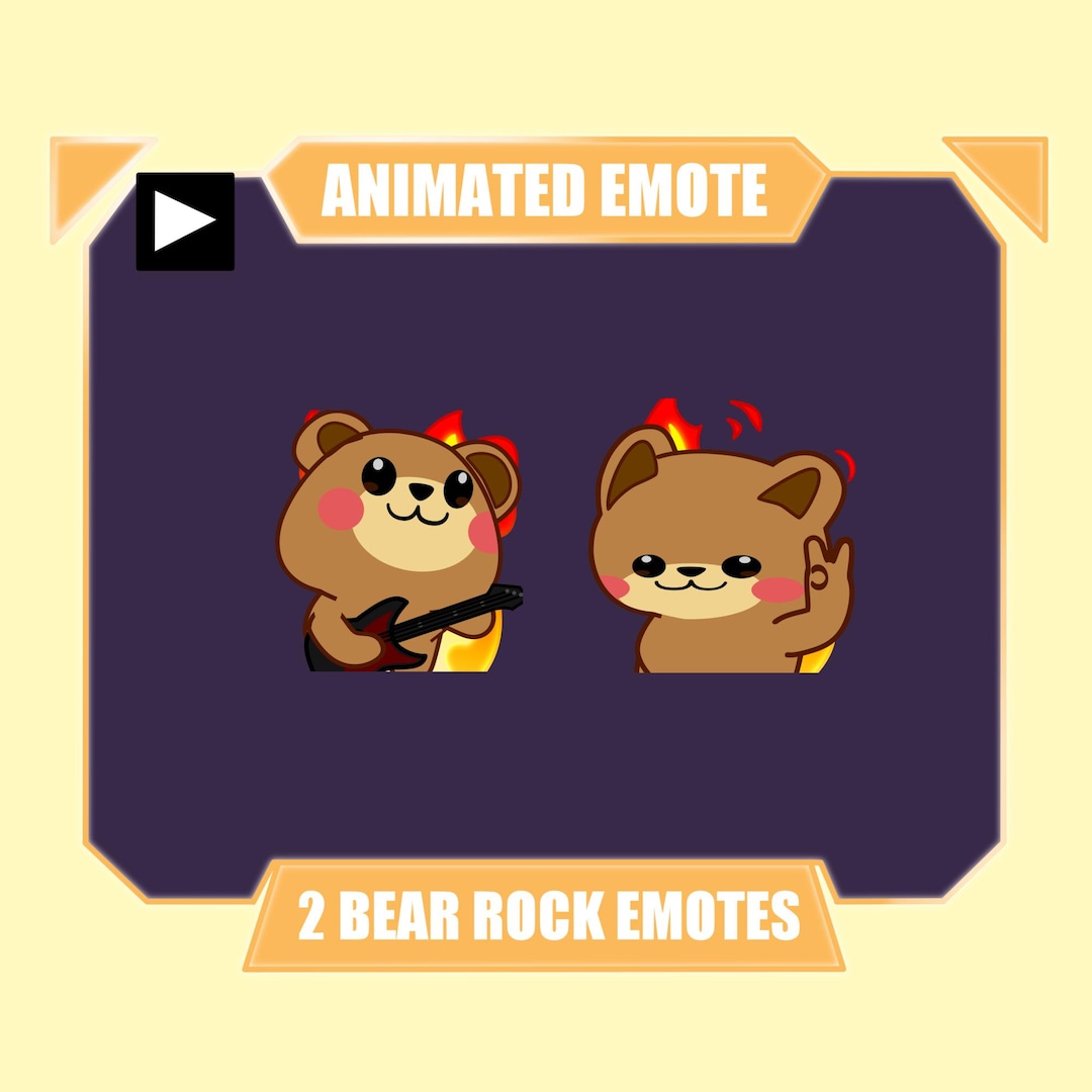 ANIMATED Cute Bears Rock Emote for Twitch Kick Discord Youtube Stream ...