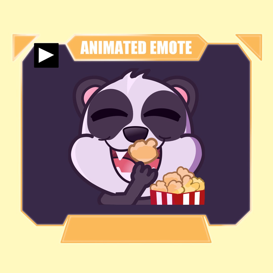 ANIMATED Panda Eating Popcorn Emote for Twitch Kick Discord Youtube ...