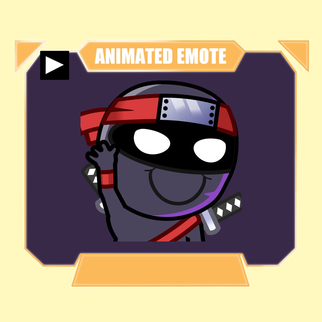 ANIMATED Ninja Hi Emote for Twitch Kick Discord Youtube | Black Ninja ...