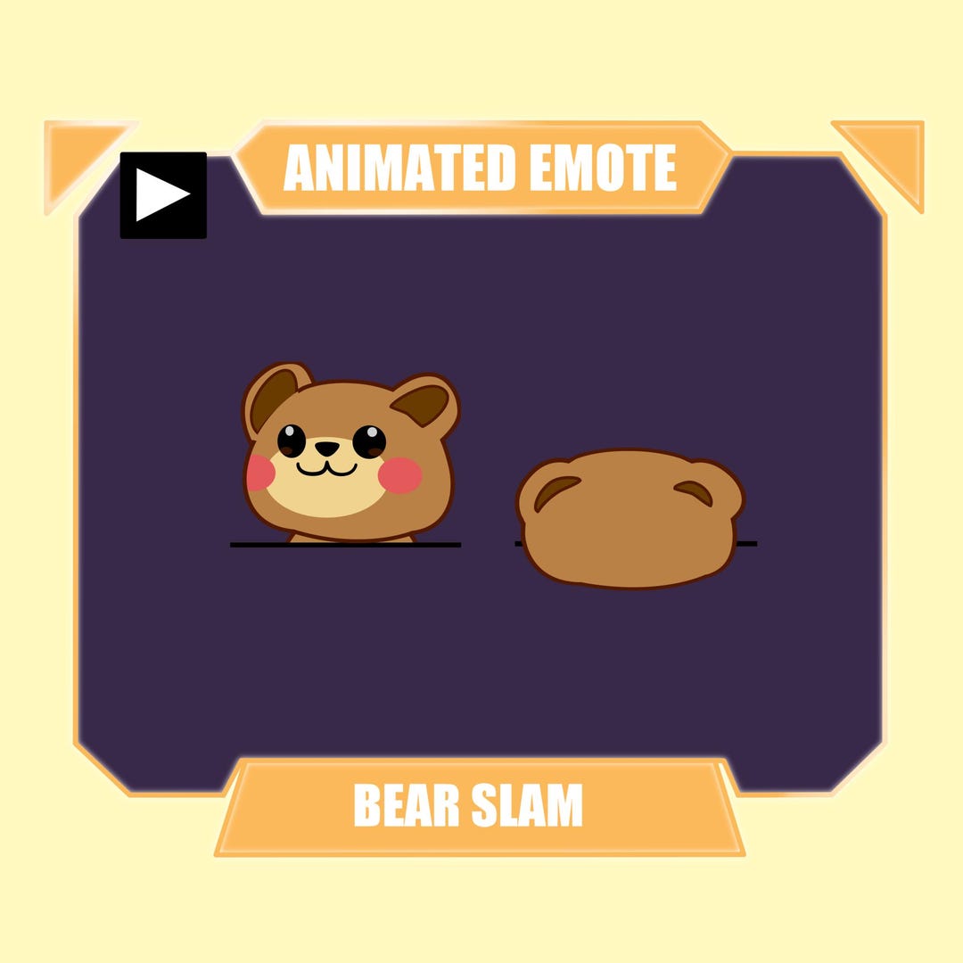 ANIMATED Cute Bear Head Slam Emote for Twitch Kick Discord Youtube ...