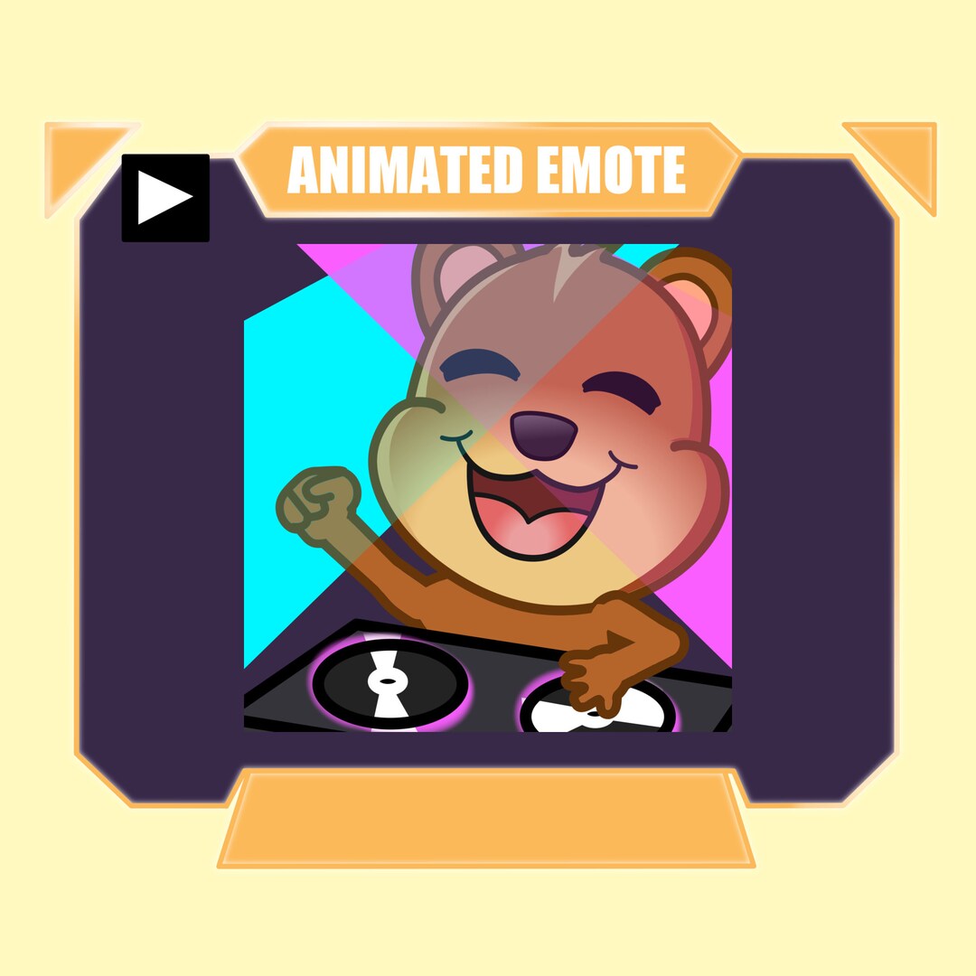 ANIMATED Bear DJ Play Music Emote for Twitch Kick Discord Youtube ...