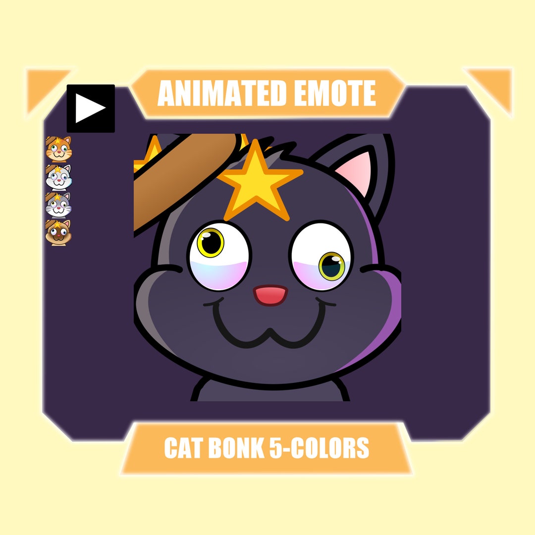 ANIMATED Funny Cat Bonk Emote for Twitch Discord Youtube Streaming Cute ...