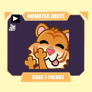 ANIMATED Tiger Middle Finger Emote for Twitch Kick Discord Youtube ...