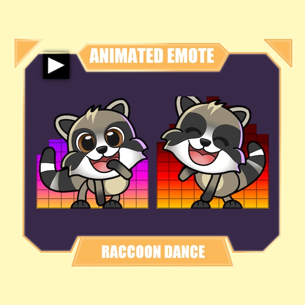 Raccoon Twitch Emotes Animated - Etsy