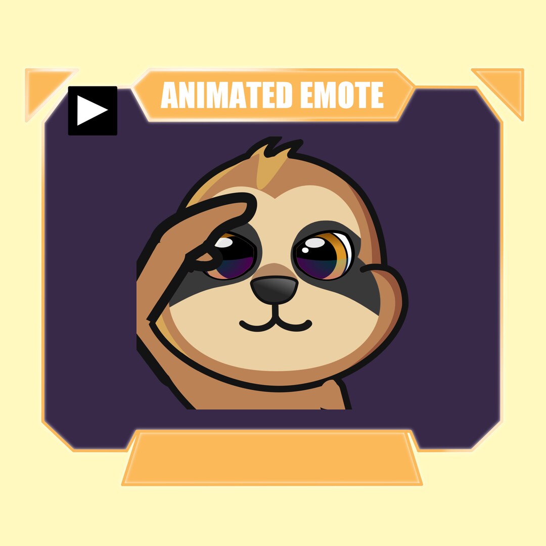 ANIMATED Sloth Salute Emote for Twitch Kick Discord Youtube Stream ...