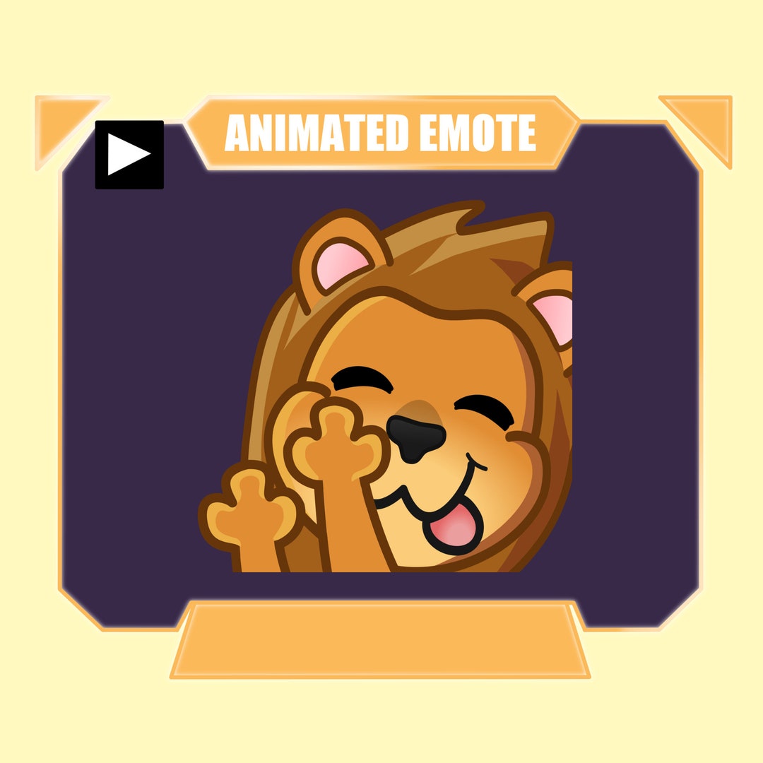 ANIMATED Lion Middle Finger Emote for Twitch Kick Discord Youtube ...