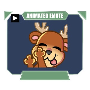 ANIMATED Reindeer Middle Finger Christmas Emote for Twitch Kick Discord ...