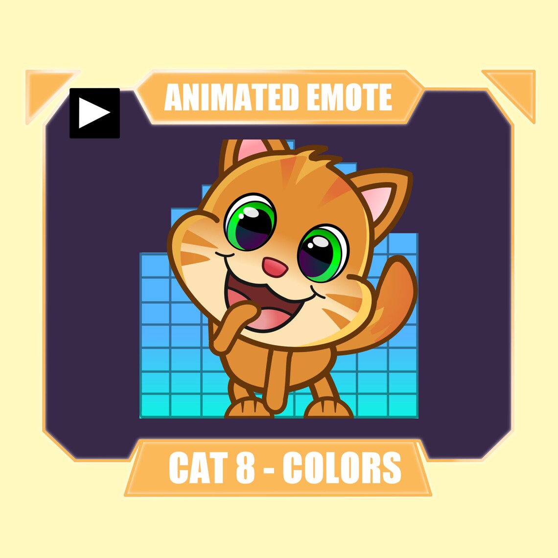 ANIMATED Cute Cat Dance Emote for Twitch Kick Discord Youtube Color ...