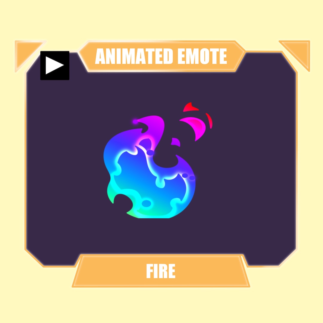 Animated Rainbow Fire Emote for Twitch Kick Discord Youtube Streaming ...