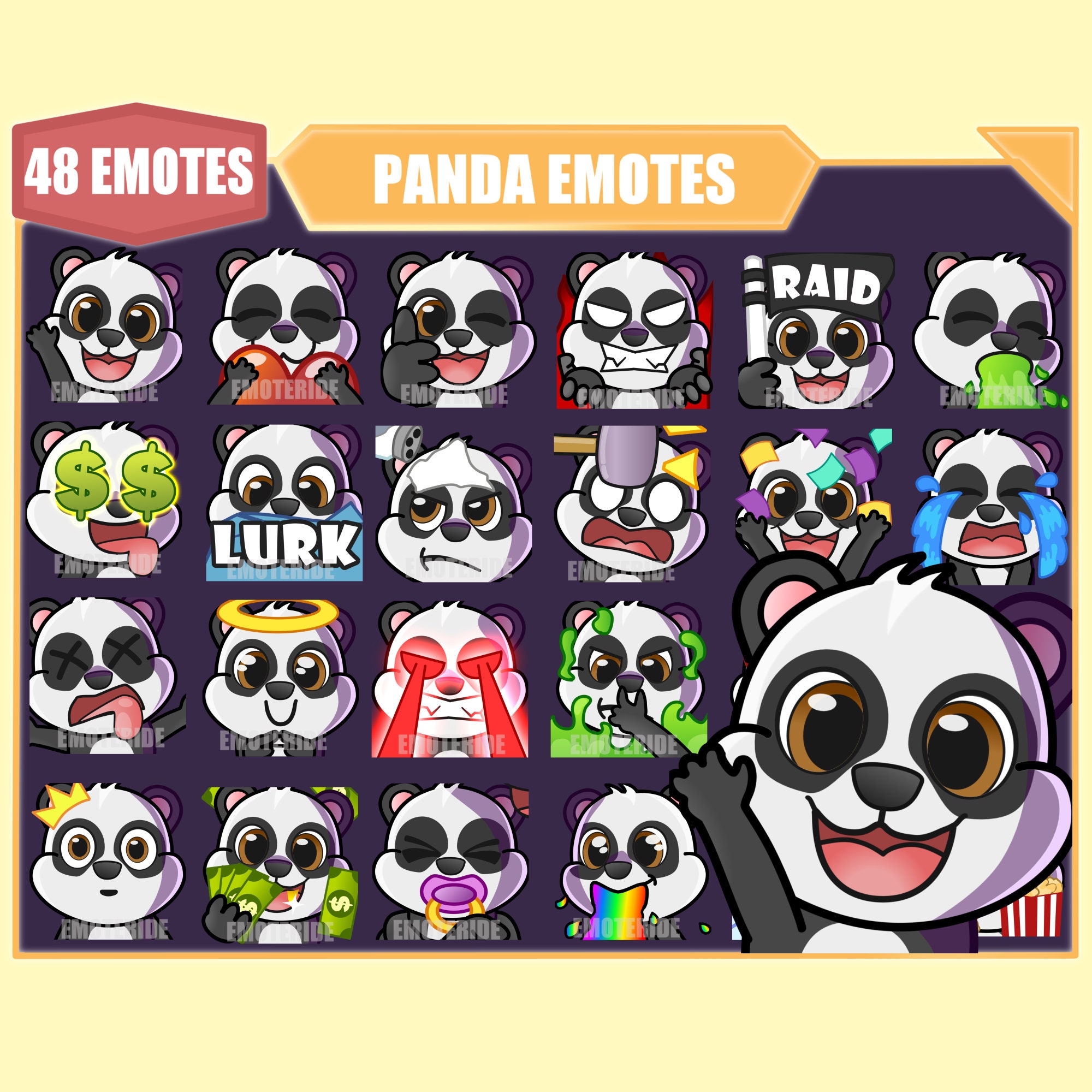 PANDA Emote Bundle for Twitch | Youtube Emotes | Discord Emotes ...