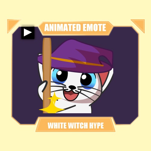 Animated Witch Cat Emote Halloween Twitch Emotes Youtube - Etsy