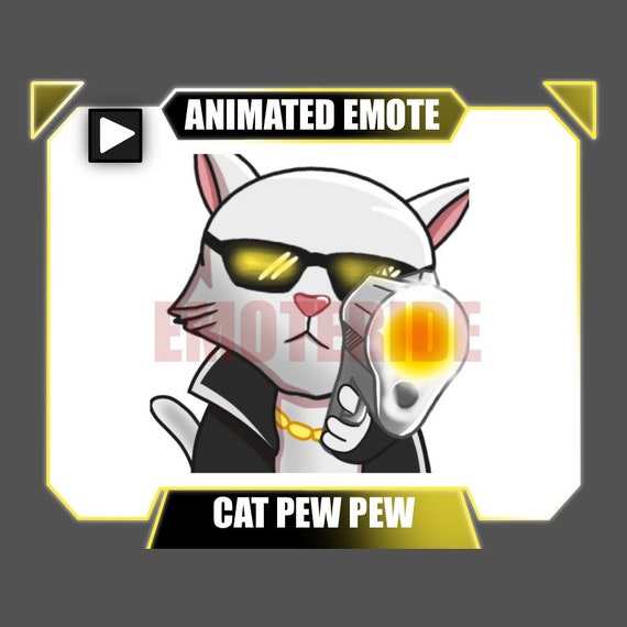 Animated Cool Cat Emote With Gun Twitch Emote Discord - Etsy