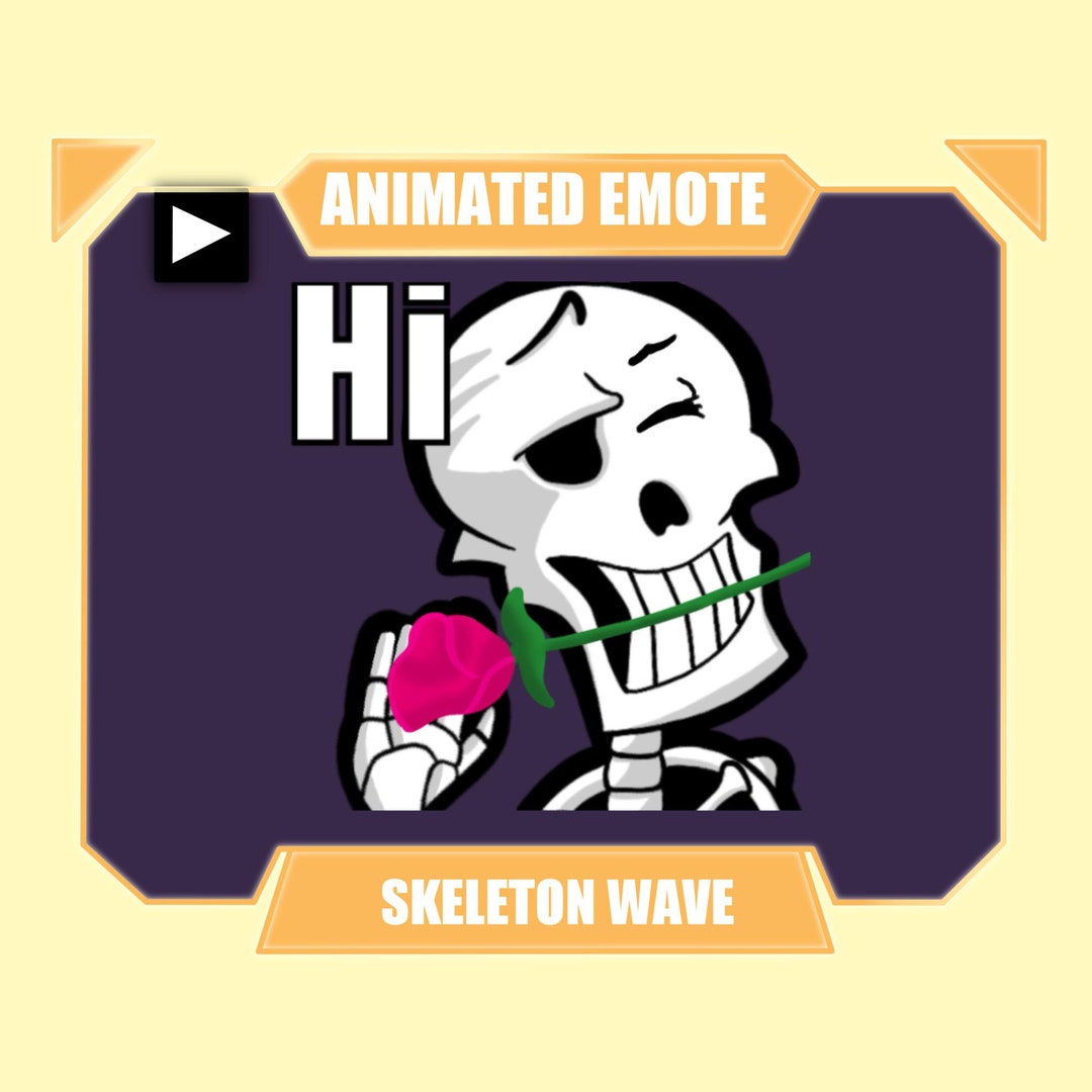 Animated Skeleton Waving Emote | Twitch Emote | Discord Emote | Youtube ...