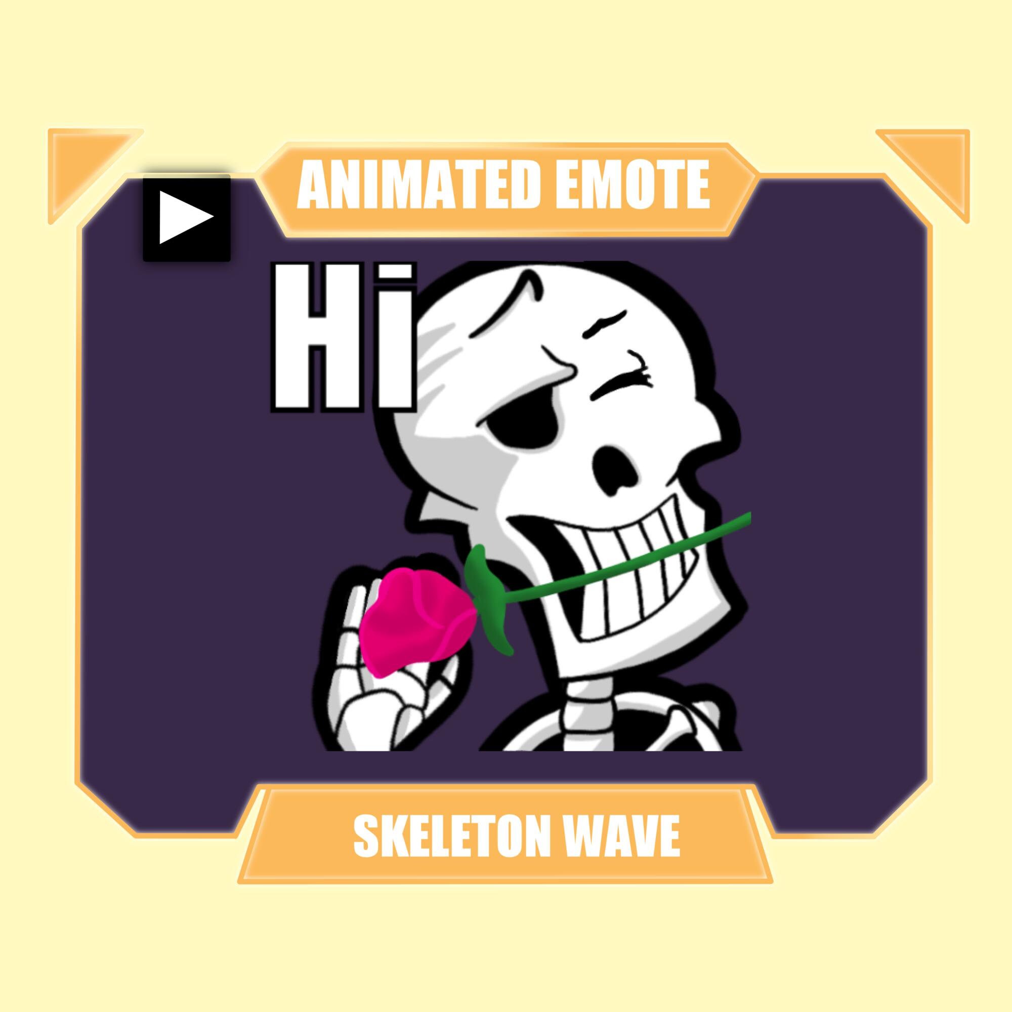 Animated Skeleton Waving Emote Twitch Emote Discord Emote Youtube Emote ...