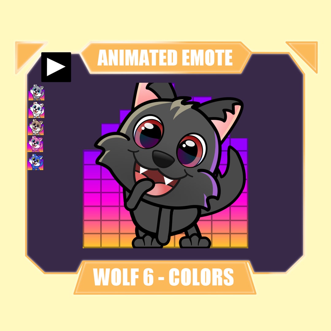 ANIMATED Cute Wolf Dance Emote for Twitch Discord Youtube | Wolf Party ...