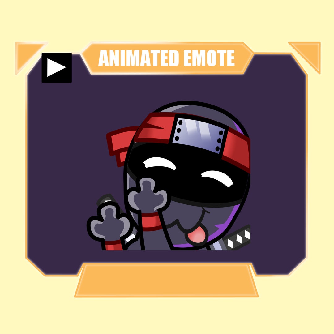 ANIMATED Ninja Middle Finger Emote for Twitch Kick Discord Youtube ...