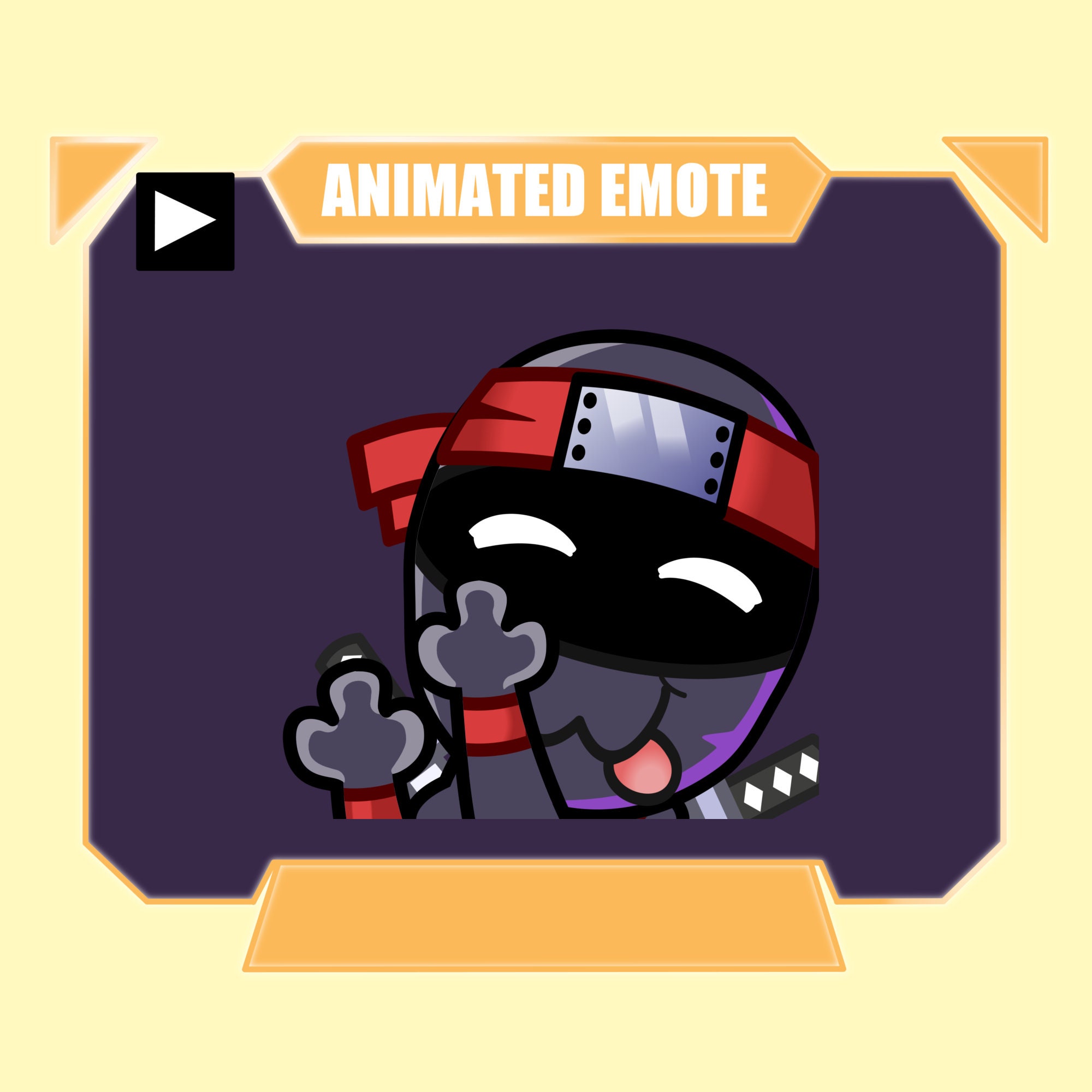 ANIMATED Ninja Middle Finger Emote for Twitch Kick Discord Youtube ...
