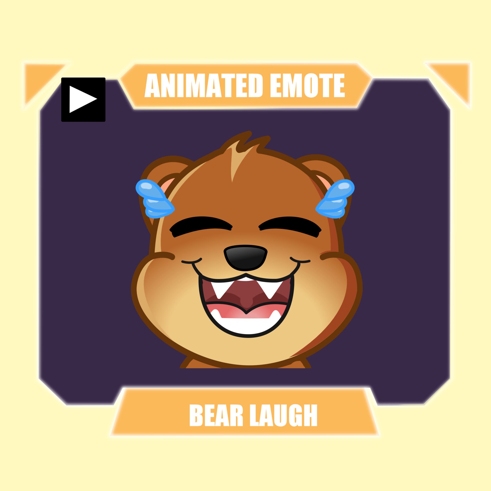 ANIMATED Bear Laughing Emote for Twitch Discord Youtube Stream | Brown ...