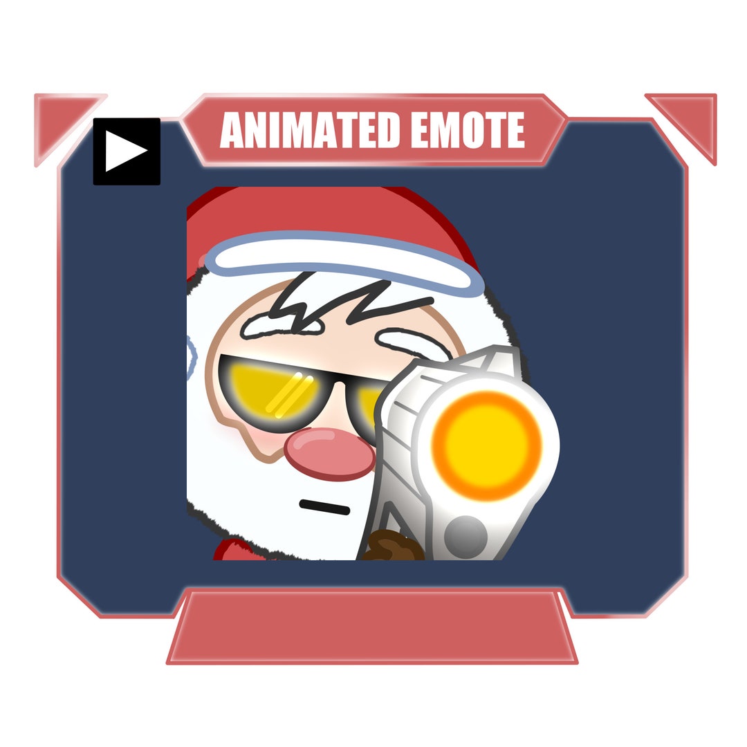 ANIMATED Santa With Gun Christmas Emote for Twitch Kick Discord Youtube ...