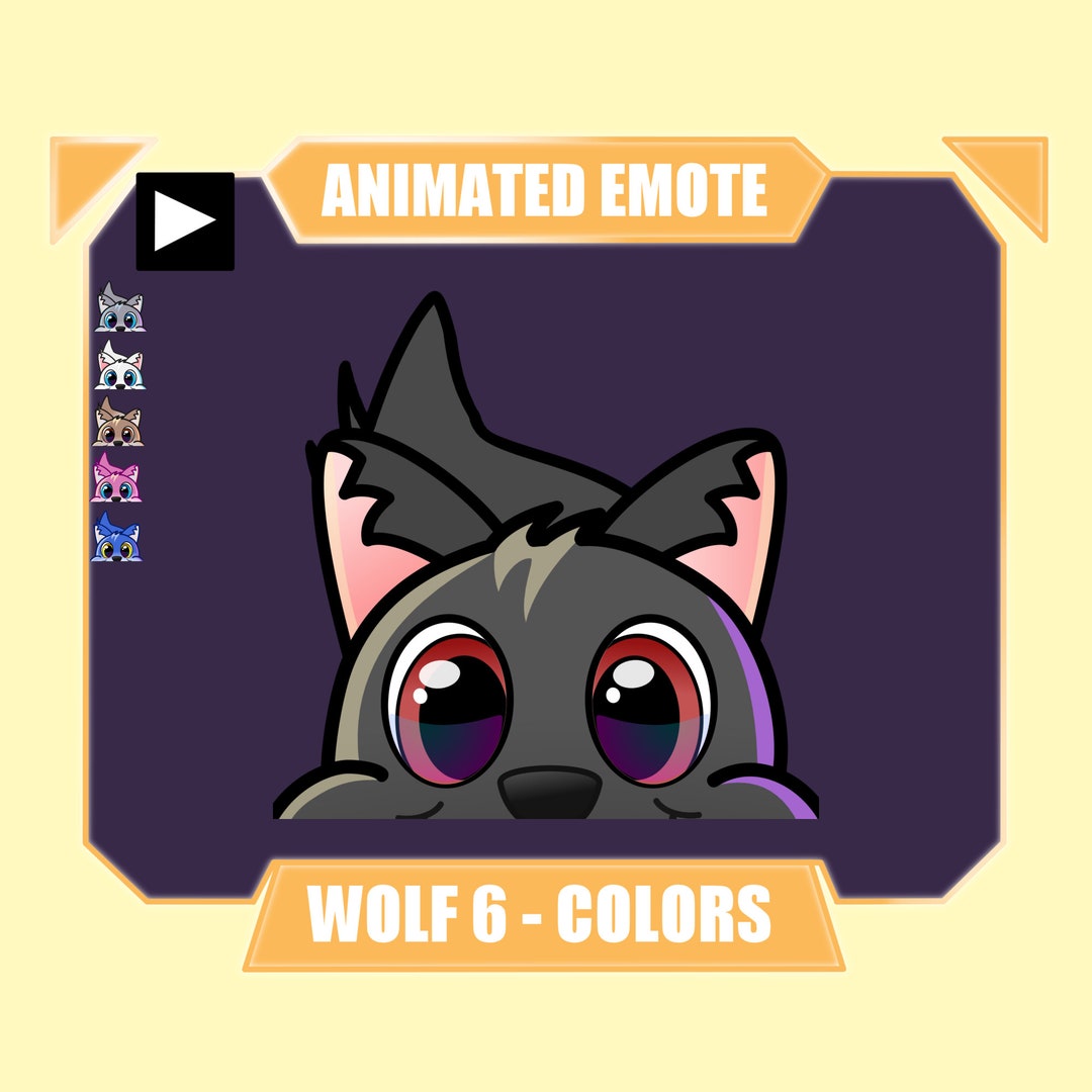 ANIMATED Wolf Lurk Hi Emote for Twitch Kick Discord Youtube | Cute Wolf ...