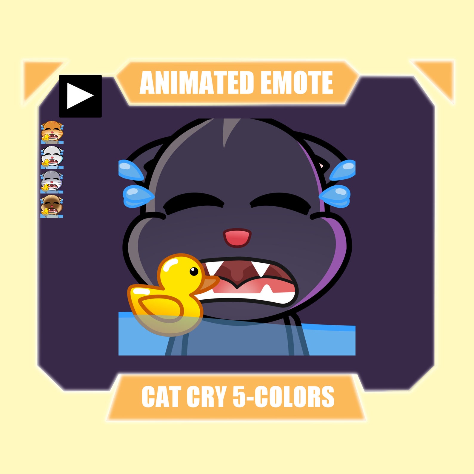 ANIMATED Sad Cat Crying Emote for Twitch Discord Youtube - Etsy