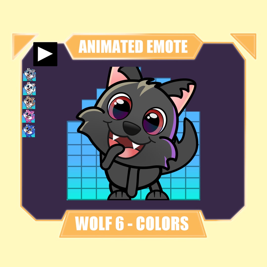 ANIMATED Cute Wolf Dance Emote for Twitch Kick Discord Youtube | Color ...