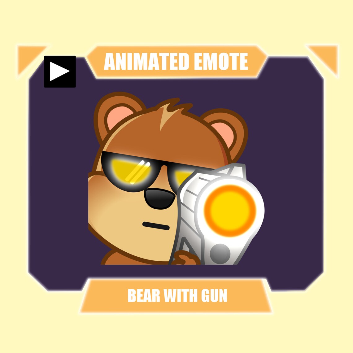 ANIMATED Cool Bear Shooting Gun Emote for Twitch Discord Youtube Stream ...