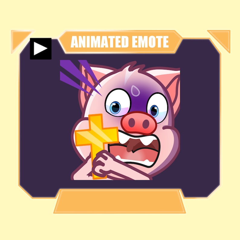 ANIMATED Pig Scared Emote for Twitch Kick Discord Youtube Stream | Pink ...