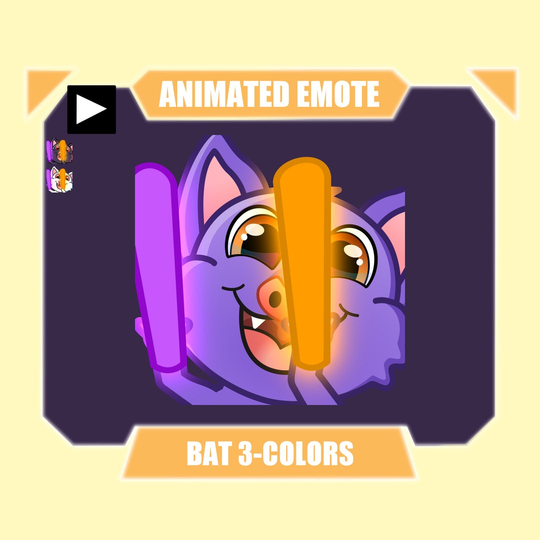 ANIMATED Bat Rave Halloween Emote for Twitch Kick Discord Youtube | Bat ...