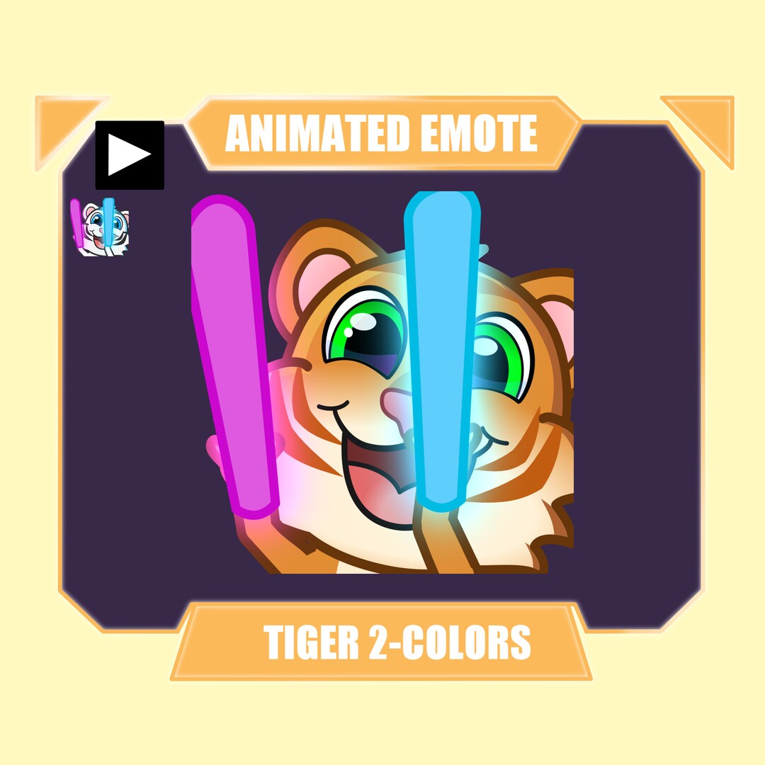 ANIMATED Tiger Rave Emote for Twitch Kick Discord Youtube | Orange ...