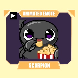 ANIMATED Scorpion Eating Popcorn Emote for Twitch Discord Youtube ...
