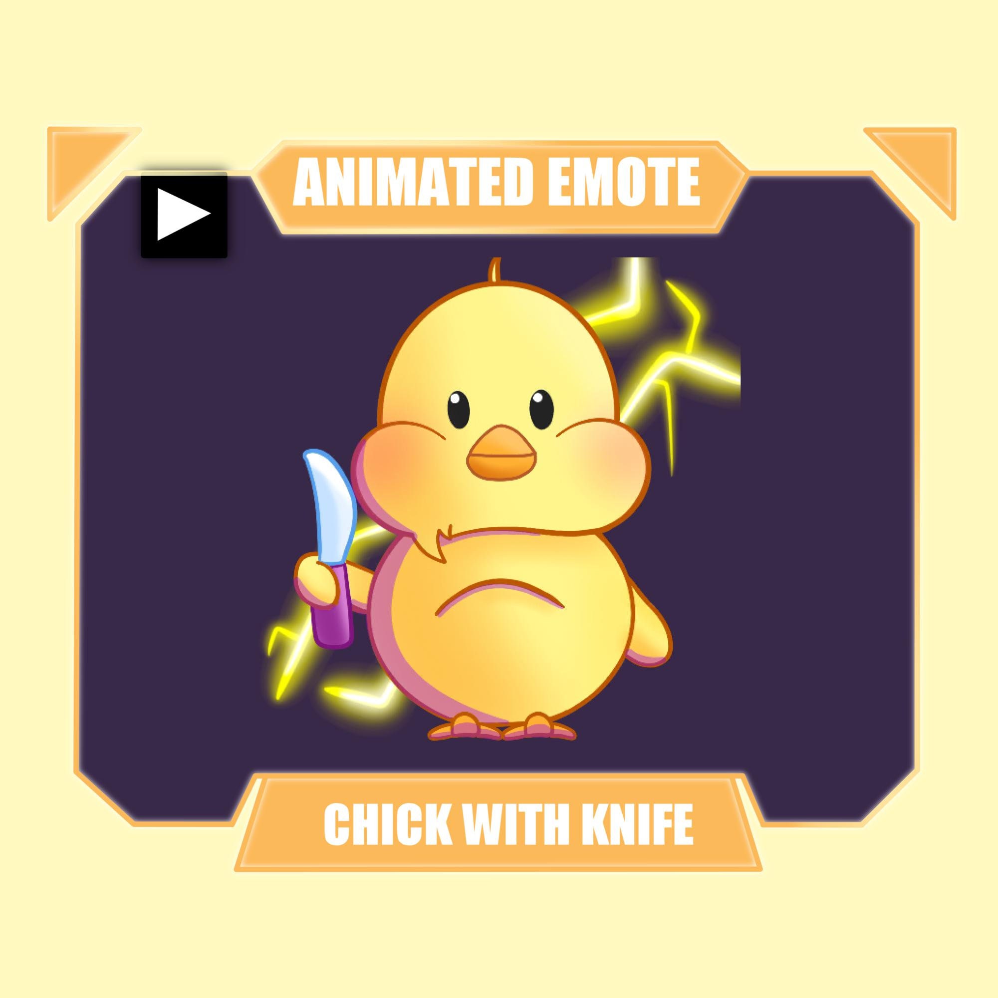 Animated Chick With Knife Emote Meme Twitch Emote Discord Emote Youtube ...