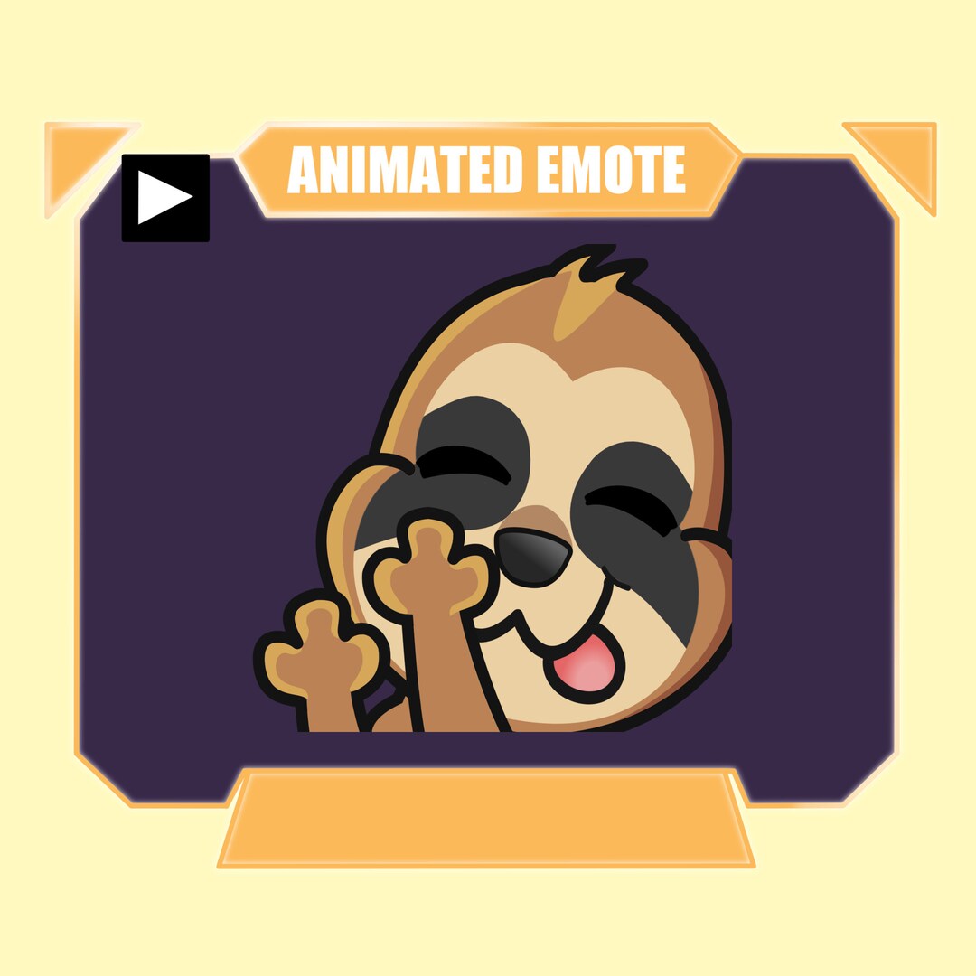 ANIMATED Sloth Middle Finger Emote for Twitch Kick Discord Youtube ...