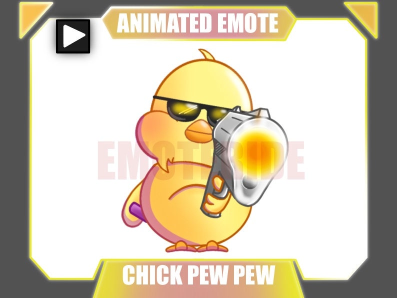 Animated Chick With Gun Animated Twitch Emote Discrod - Etsy