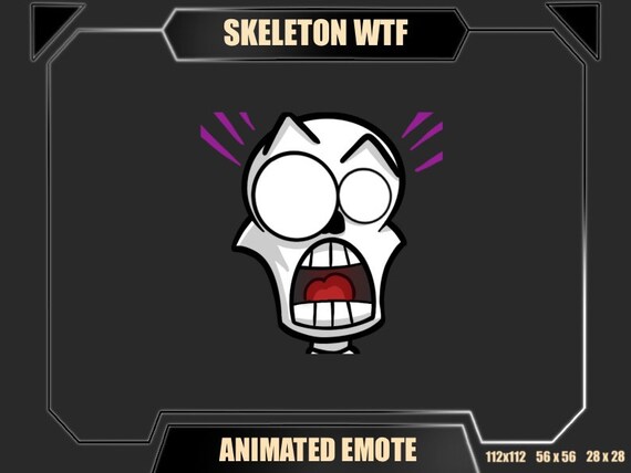 Animated Skeleton WTF Animated Twitch Emote Discord Emote | Etsy